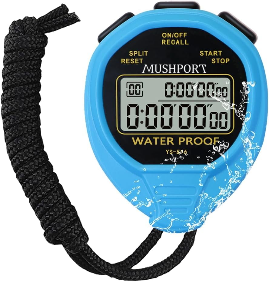 Waterproof Stopwatch Timer 30 Laps/Splits Only Stopwatch Mode, ON/Off ...