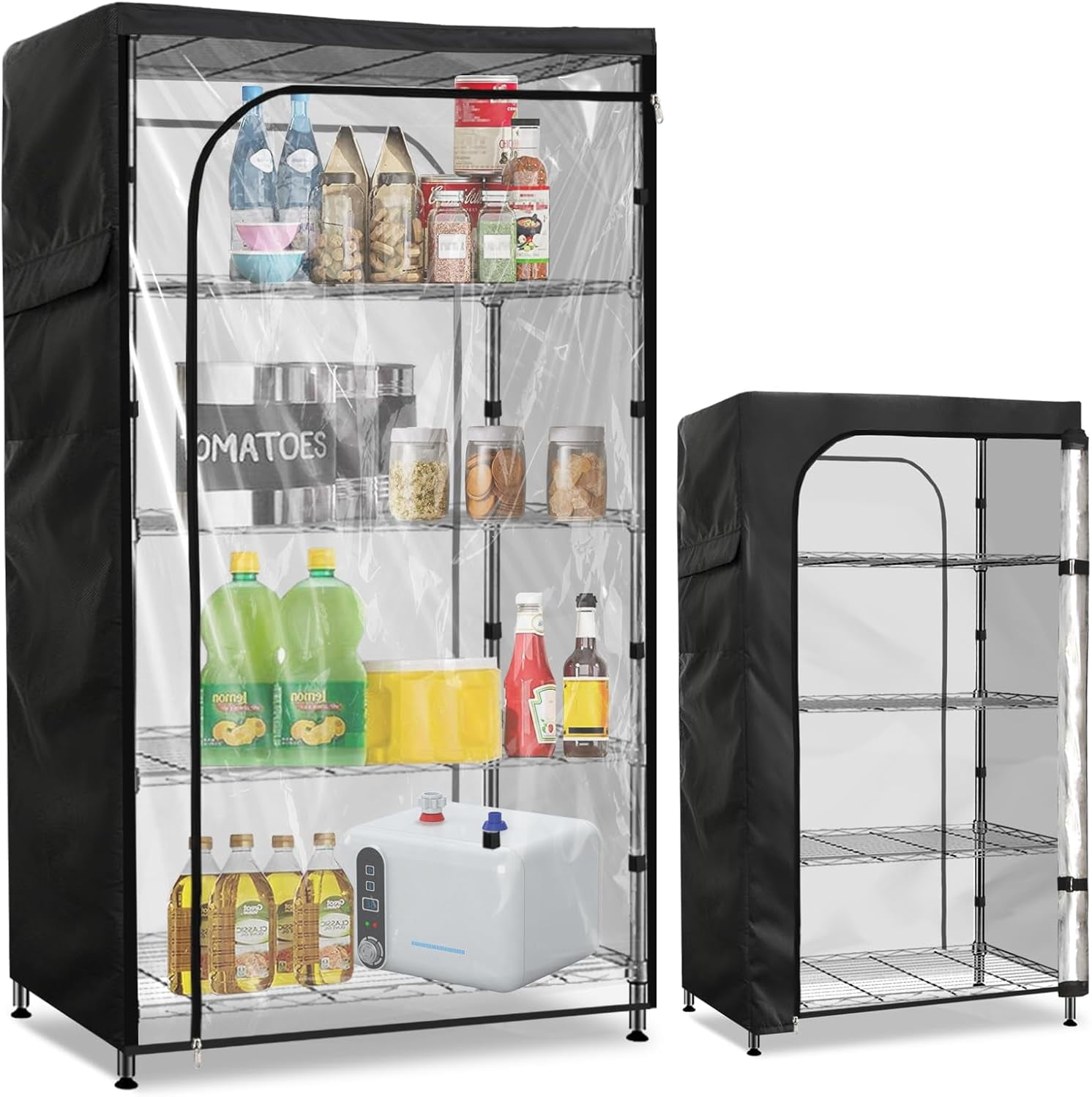 Waterproof Storage Shelf Cover, 60 x 24 x 72 Inch Wire Shelving Rack ...