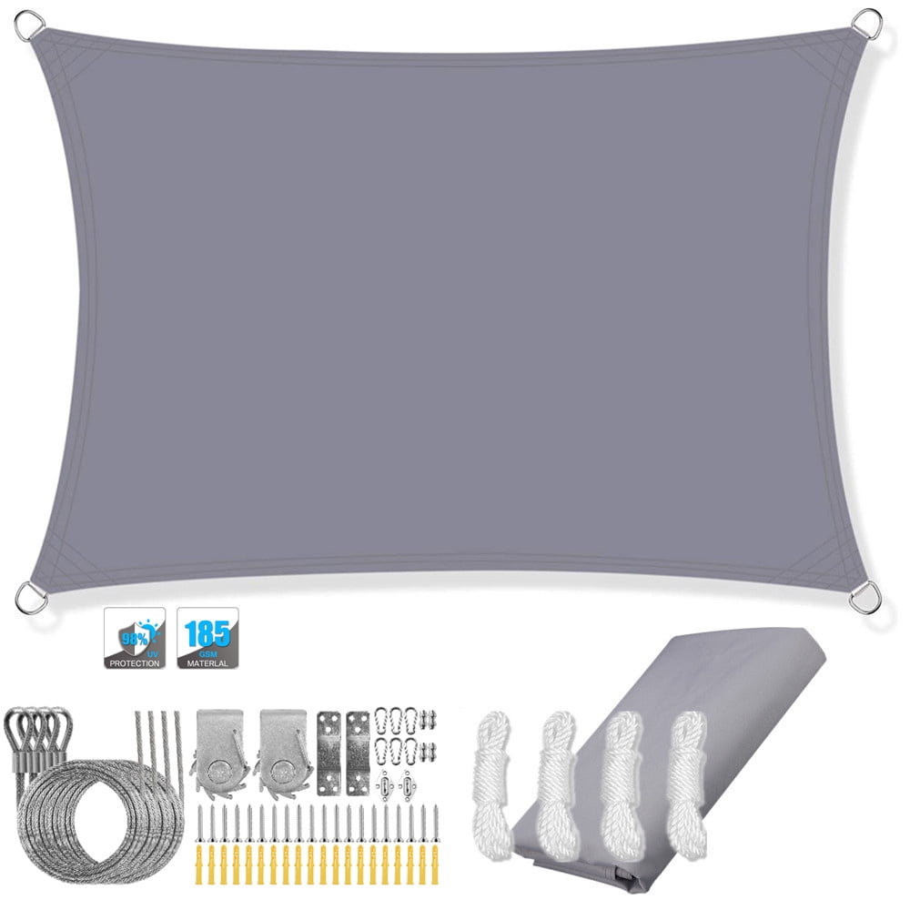 Waterproof Sun Shade Sail Canopy Rectangle UV Block Sun Shelter For ...