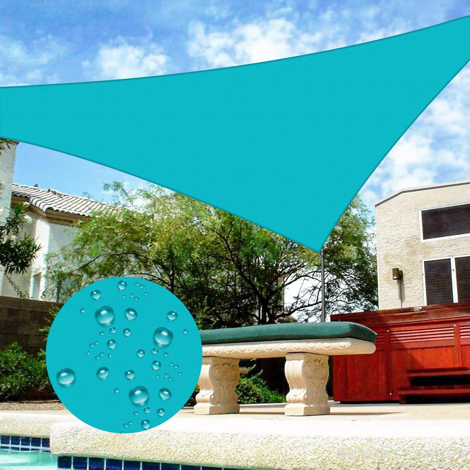 Waterproof Sun Shade Sail Right Triangle Canopy Awning Fabric Cloth ...