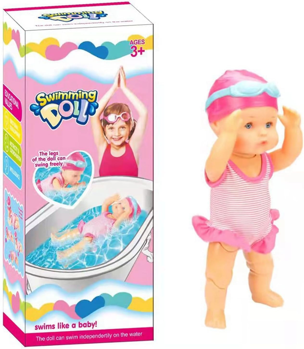 Waterproof Swimming Baby Doll, Swimming Dolls for Pool with Realistic ...