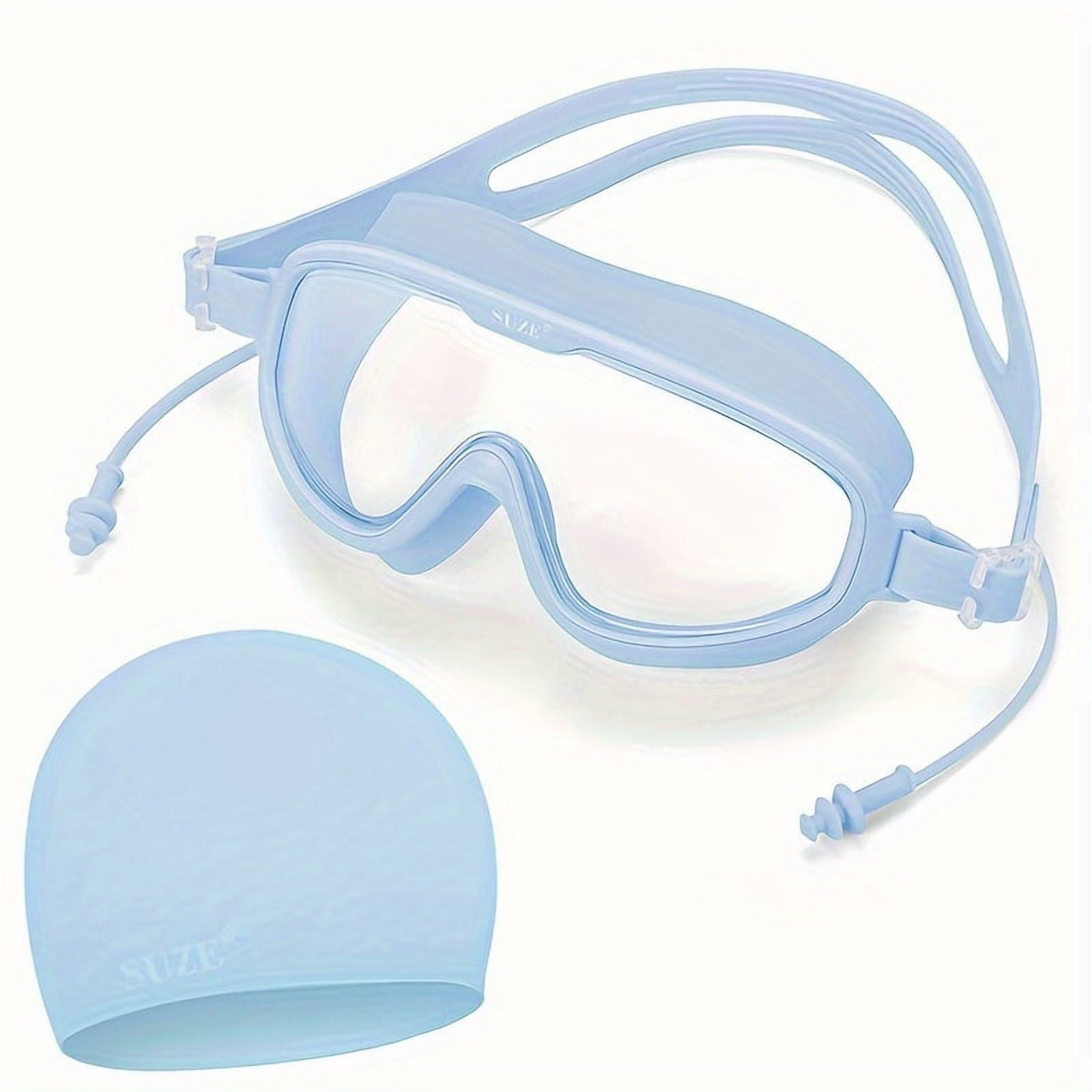 Waterproof Swimming Goggle And Cap Set, Clear Vision Leakproof Glasses ...