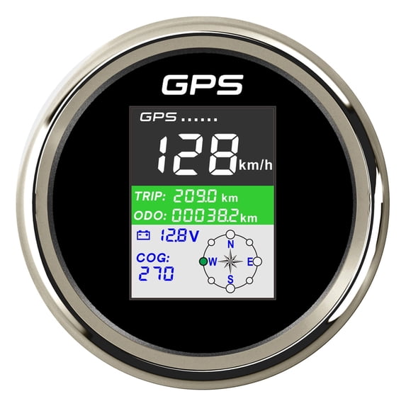 Waterproof TFT Screen Digital GPS Speedometer Gauge 85MM MPH Knots Km/h ...