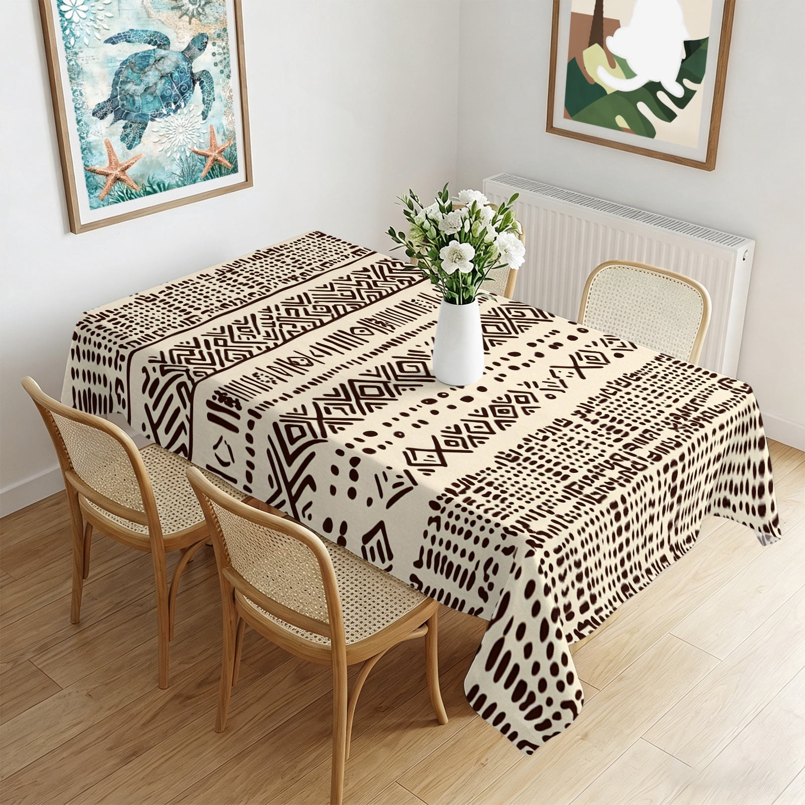 Waterproof Tablecloth Bohemian Vintage Tribe Texture Rectangle Table ...