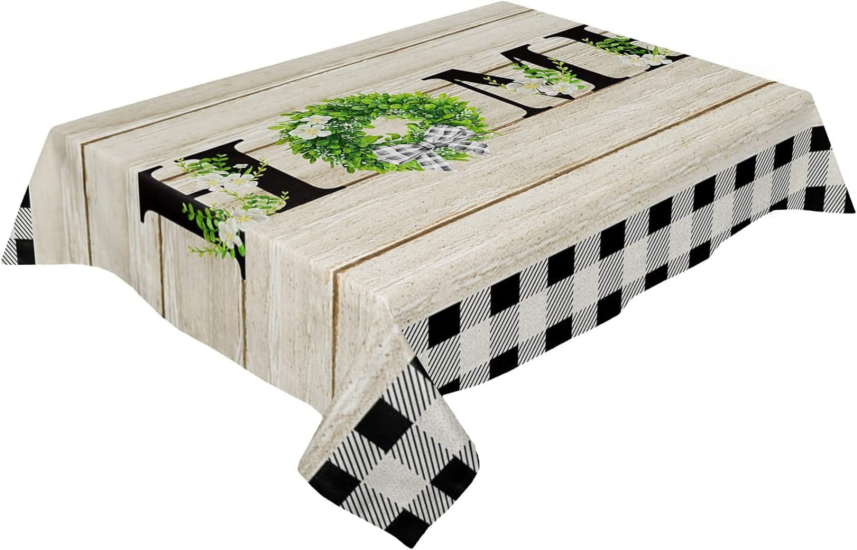 Waterproof Tablecloths for Rectangle/Outdoor Tables Spring Farmhouse ...