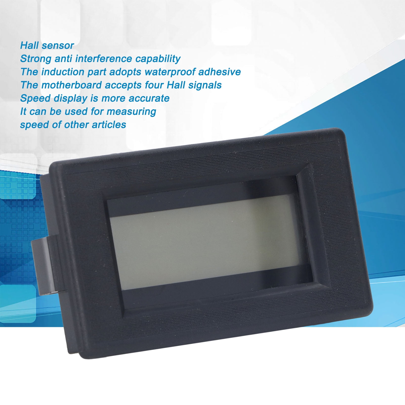 Waterproof Tachometer with LCD Screen and Hall Sensor Probe, Magnet ...