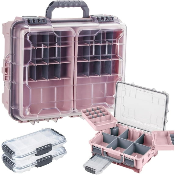 Waterproof Tackle Box, Portable Fishing & Tackle Storage Box with Two ...