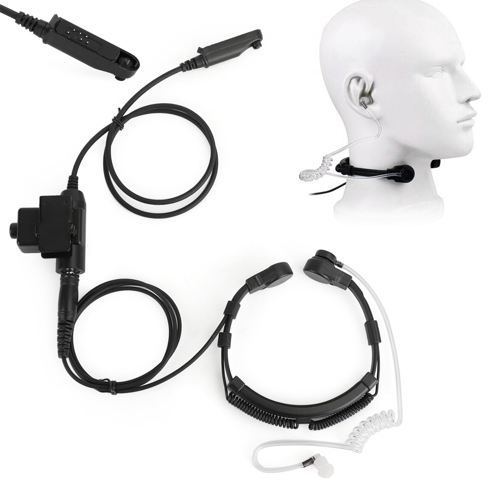 Waterproof Tactical Throat Mic Headset Fit for BaoFeng BF-UV9Rplus BF ...