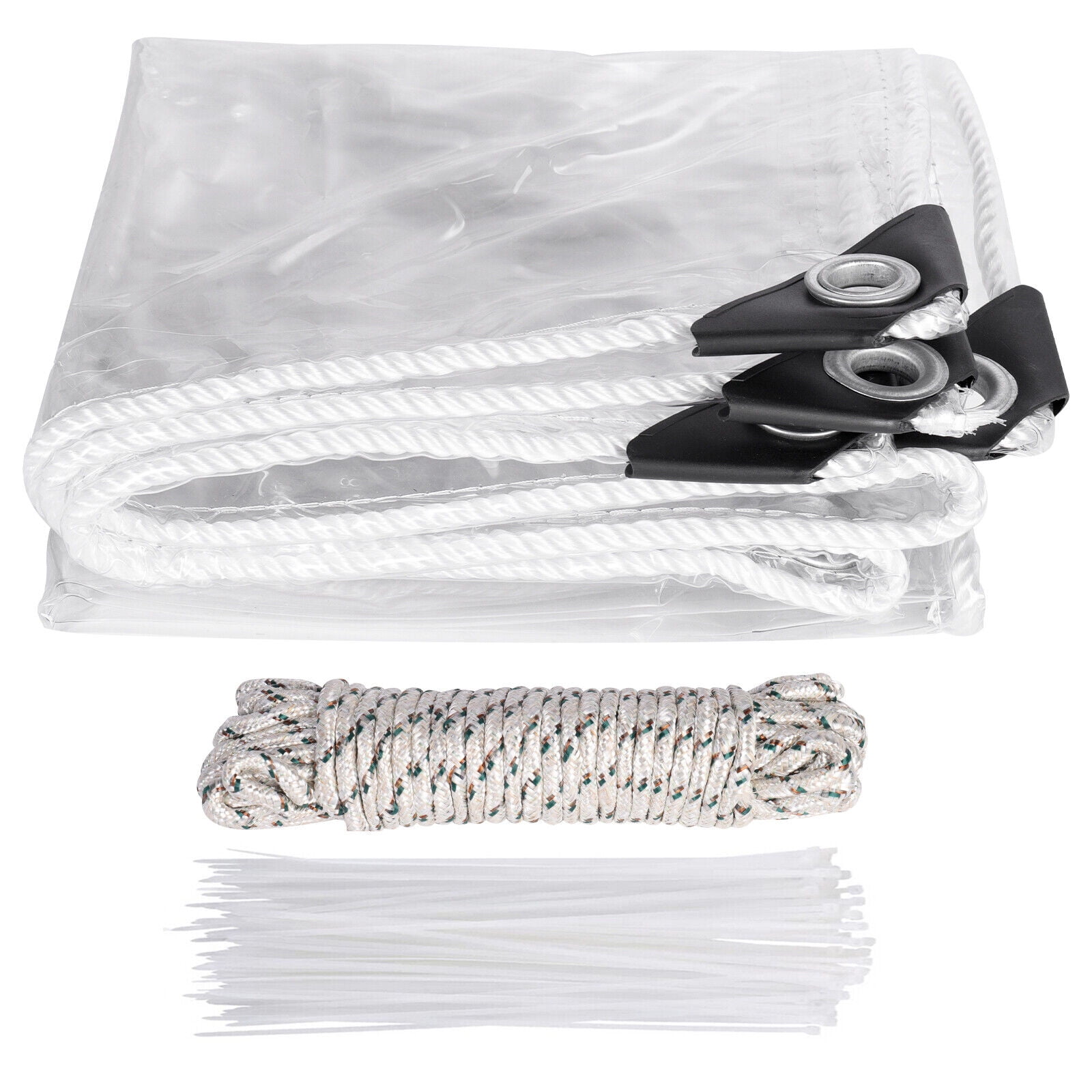 Waterproof Tarpaulin Clear PVC w/ Grommets Foldable for Garden ...