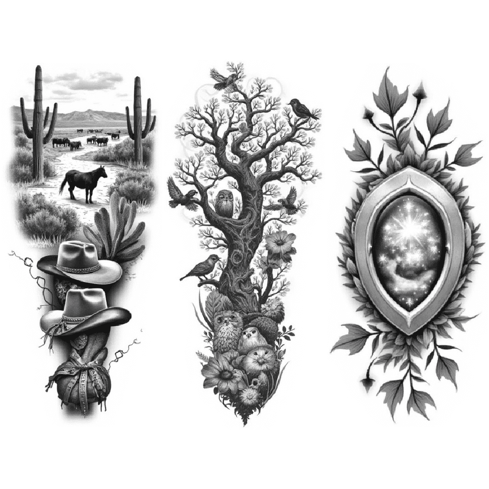 Waterproof Tattoo Stickers Space Themed Realistic Tattoo for Men Women ...