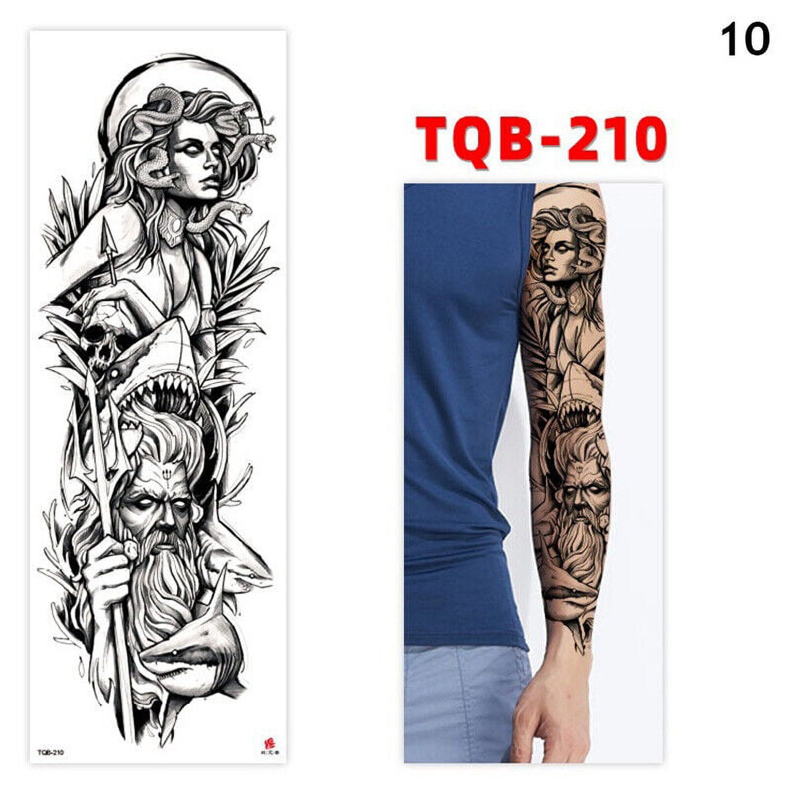 Waterproof Temporary Tattoo Sticker Full Arm Fake Flash Tattoo Sleeve ...