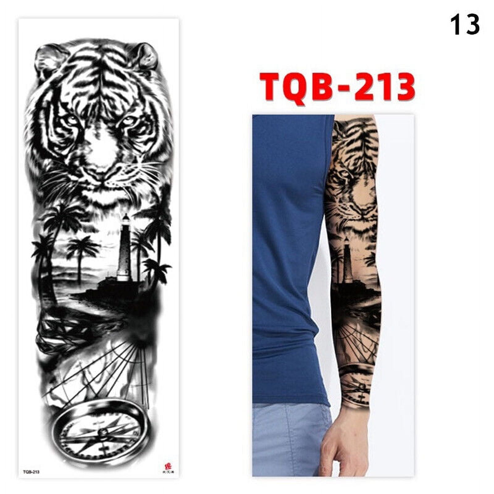 Waterproof Temporary Tattoo Sticker Full Arm Fake Flash Tattoo Sleeve ...