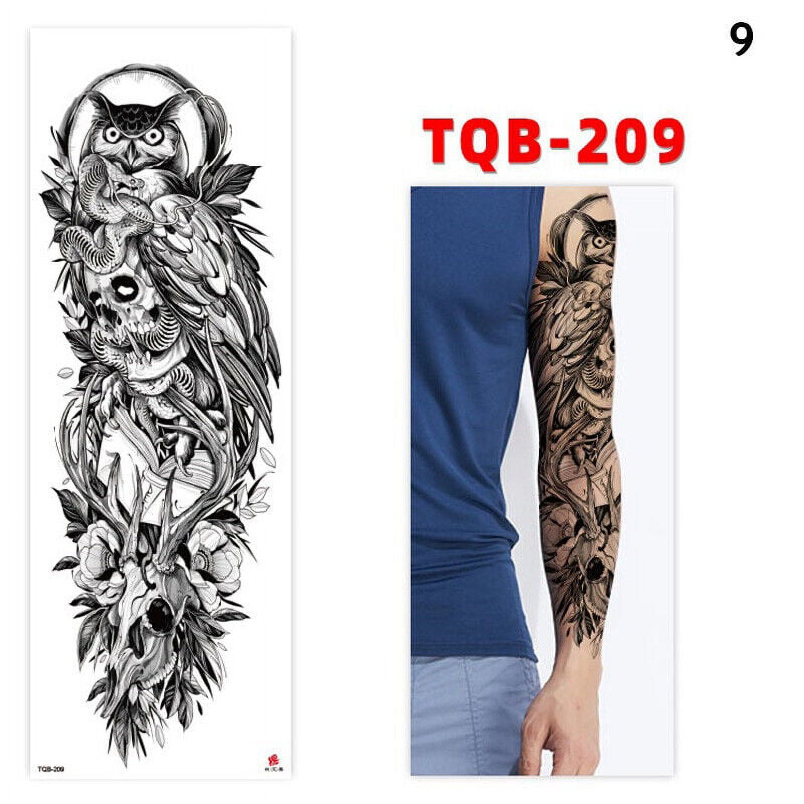 Waterproof Temporary Tattoo Sticker Full Arm Fake Flash Tattoo Sleeve ...