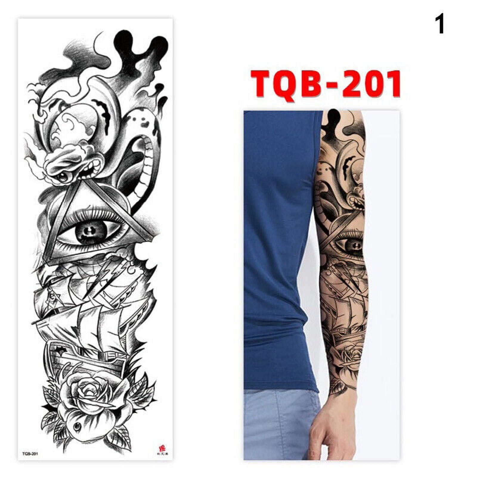 Waterproof Temporary Tattoo Sticker Full Arm Fake Flash Tattoo Sleeve ...