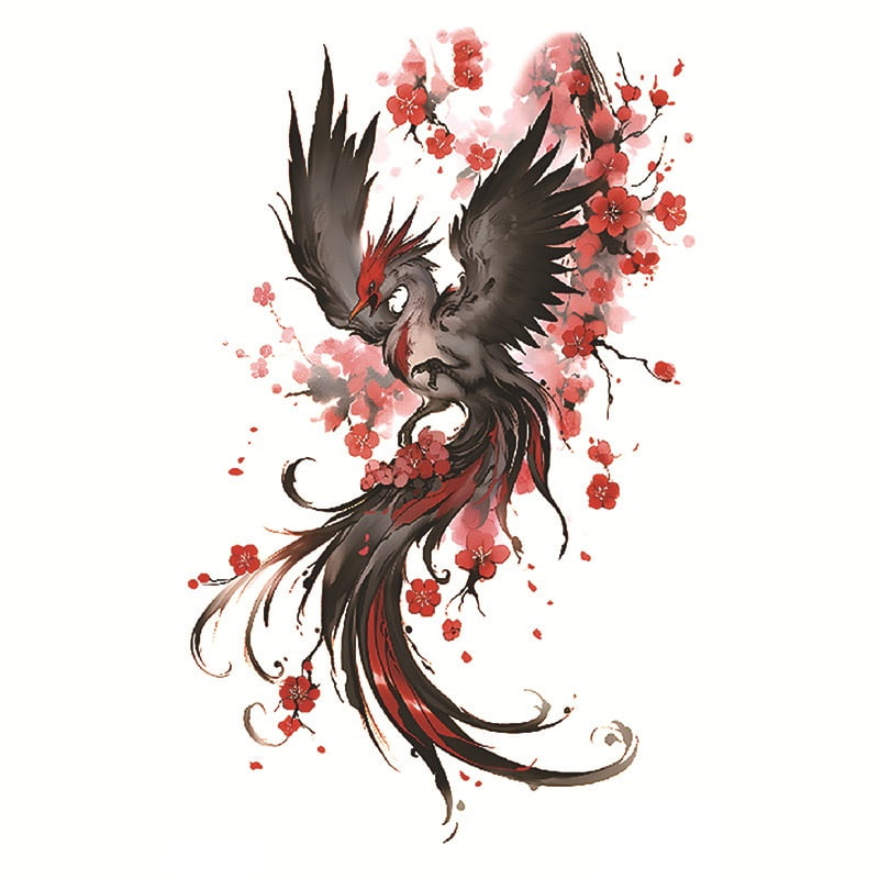 Waterproof Temporary Tattoo Sticker Phoenix Flash Tattoos For Women Men ...