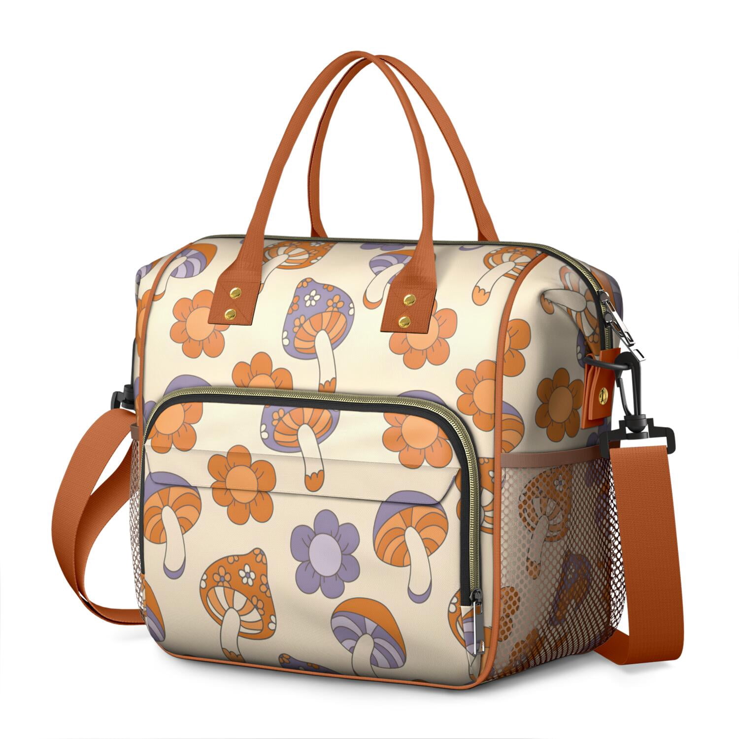 Waterproof Thermal Tote Bag - Magical Forest Mushrooms Print, Large ...