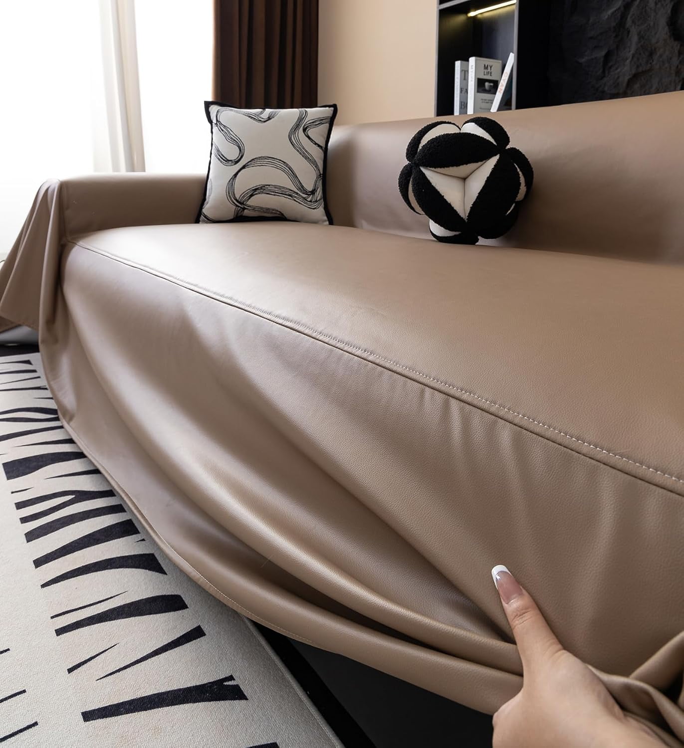 Waterproof Thick PU Leather Sofa Covers for Sectional Sofa Luxury Couch ...