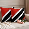 Waterproof Throw Pillow Covers 18x18 Set of 2, Simple Red White Black ...