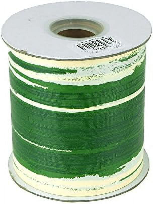 Waterproof Ti Leaf Variegated Ribbon, 50 Yards (4-Inch, Green-Ivory ...
