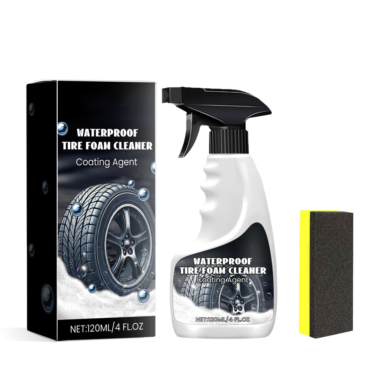 Waterproof Tire Foam Cleaner for Car Wheel, Stain Powerful Cleaner and ...