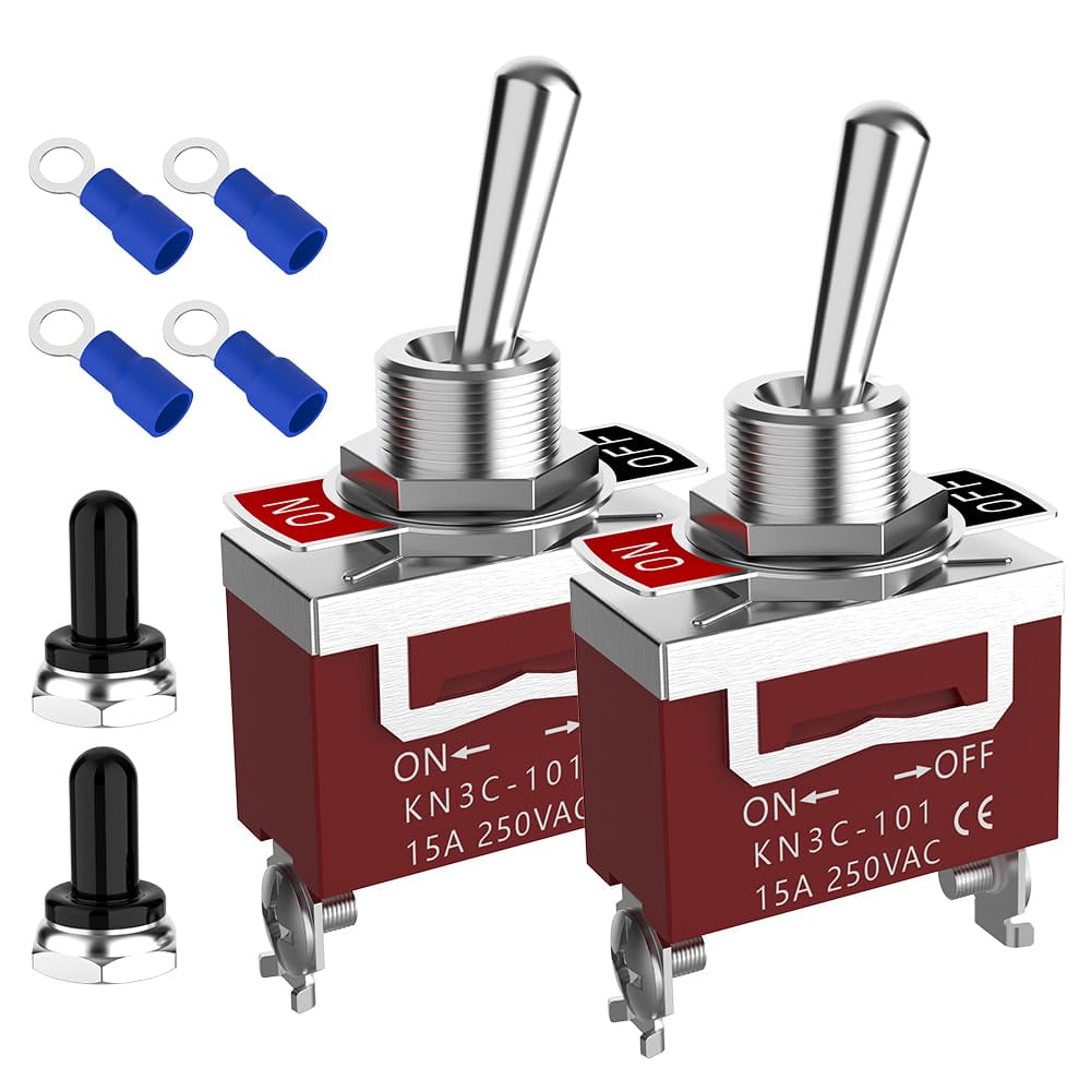 Waterproof Toggle Switch, SPST ON/Off Marine 12V DC 30A/125VAC 20A ...