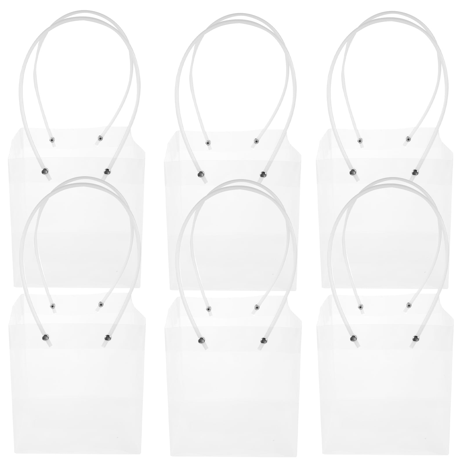 Waterproof Tote Bag Cute Plastic Gift Bags 6 Pcs Kraft Paper Pvc Clear ...