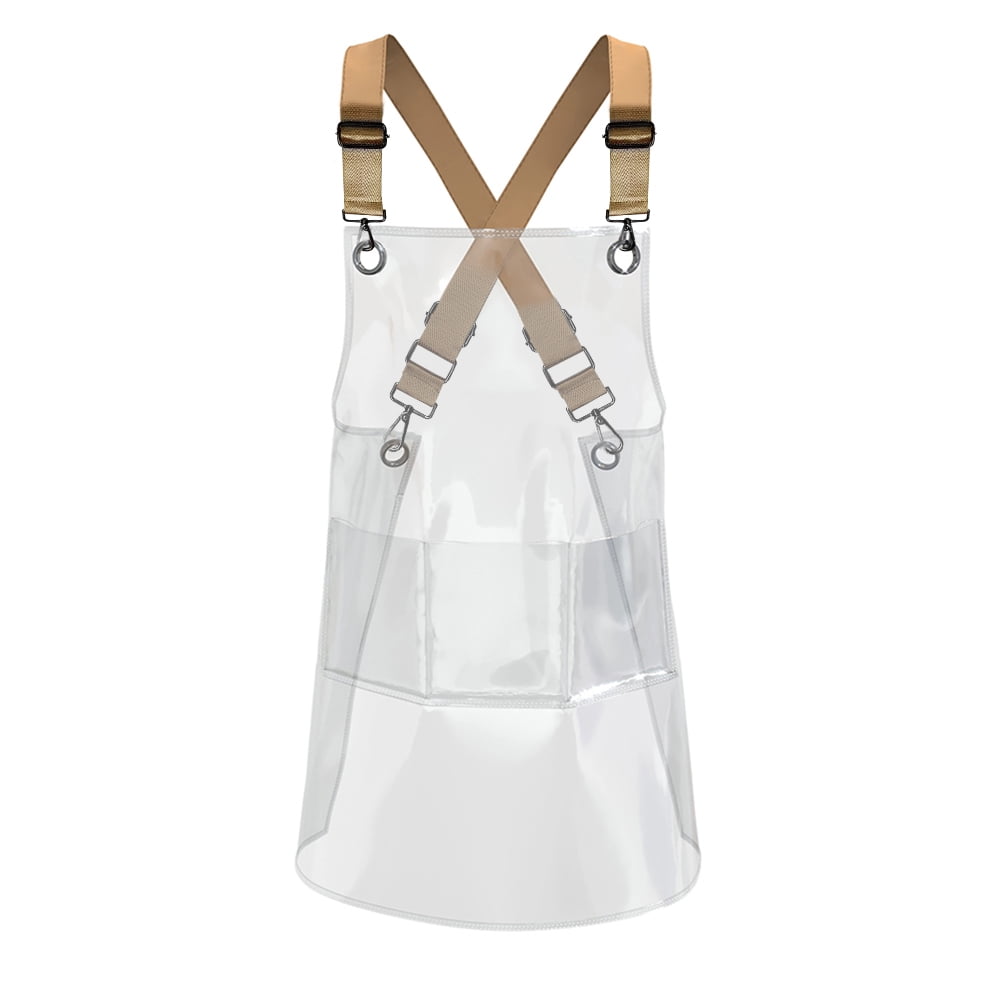 Waterproof Transparent Aprons, Cross-back Adjustable Apron with 3 ...