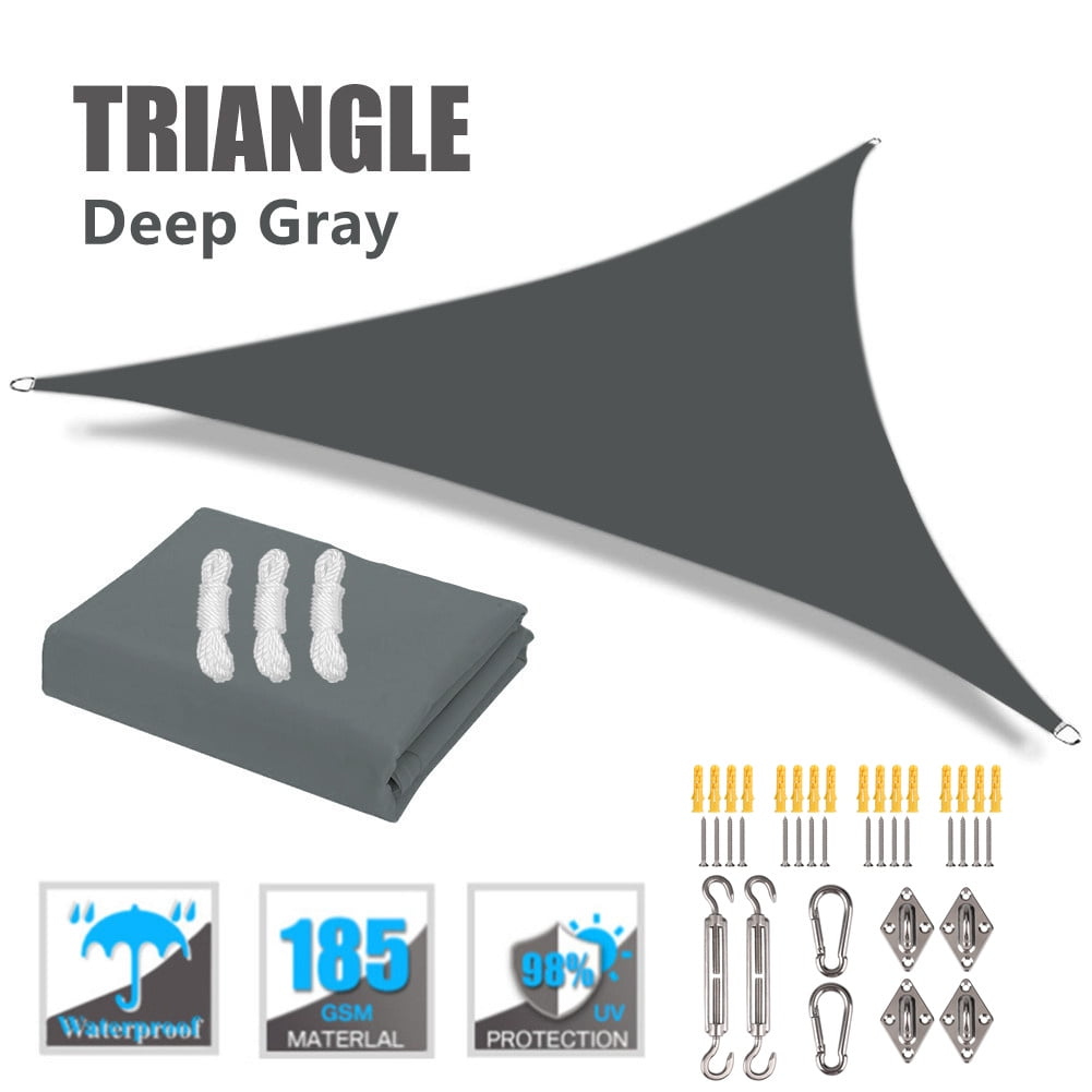 Waterproof Triangle Sun Shade Sail Canopy 98%UV Block Sun Shelters For ...