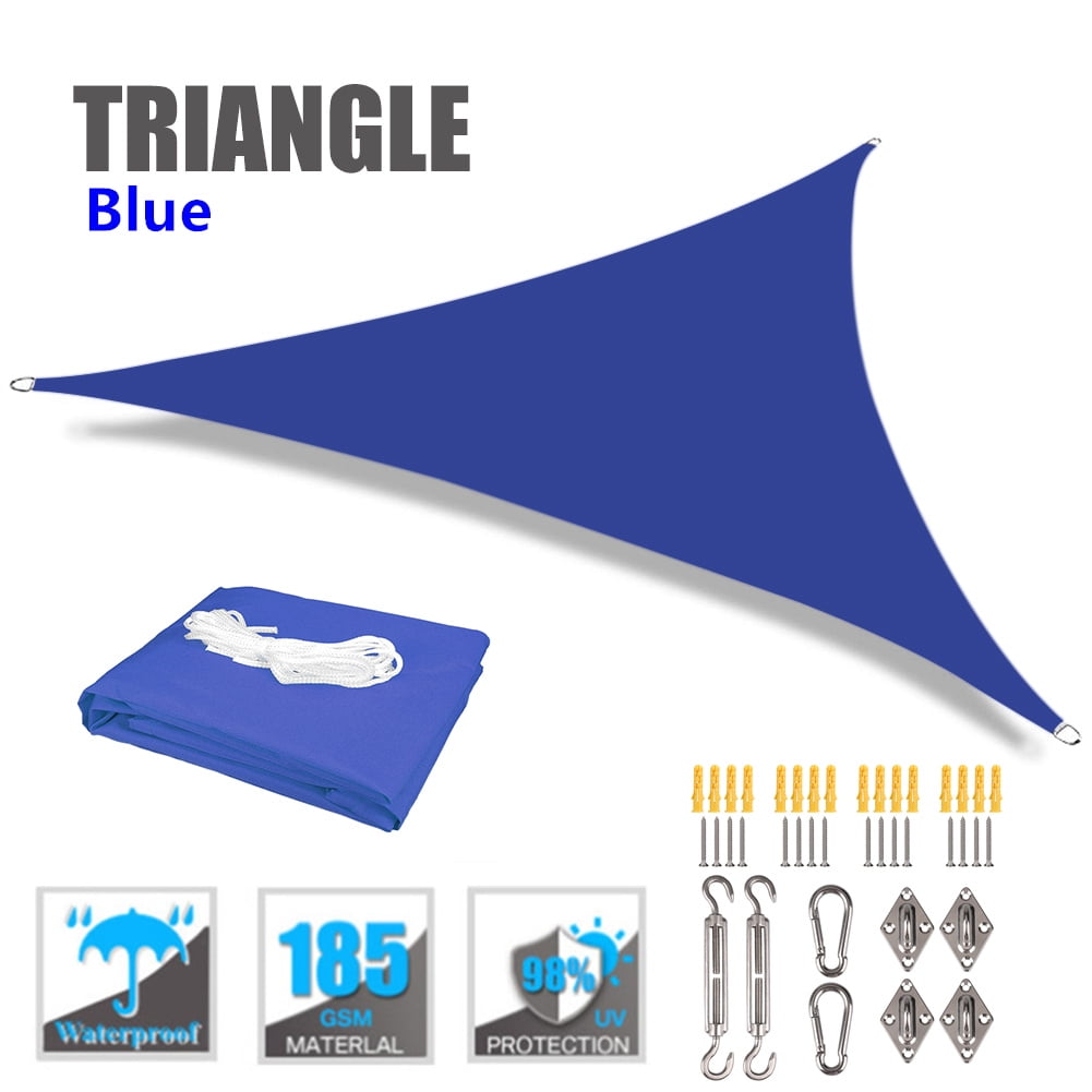 Waterproof Triangle Sun Shade Sail Canopy 98%UV Block Sun Shelters For ...