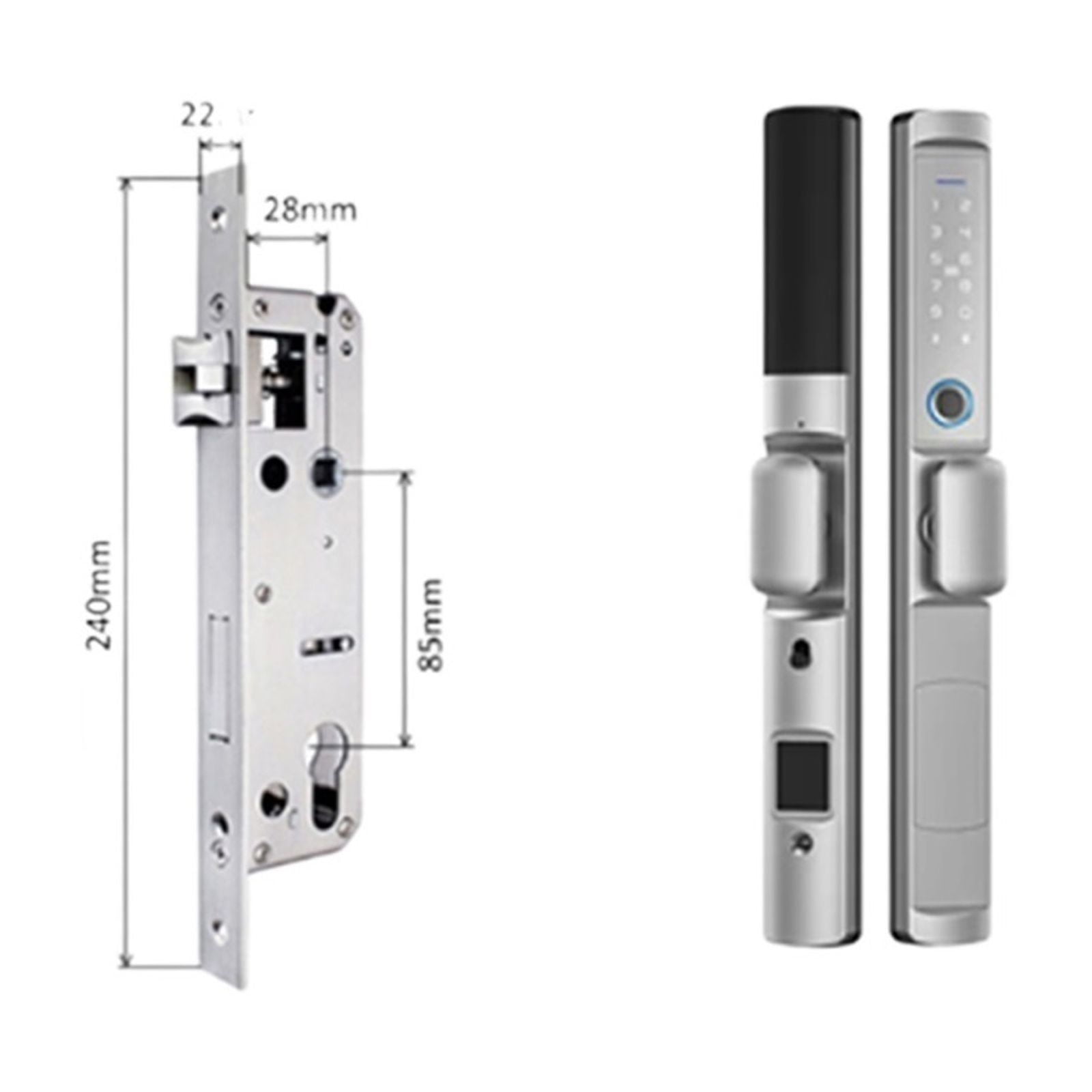 Waterproof Tuya Fingerprint Locks Round Handle Electronic Smart Sliding ...