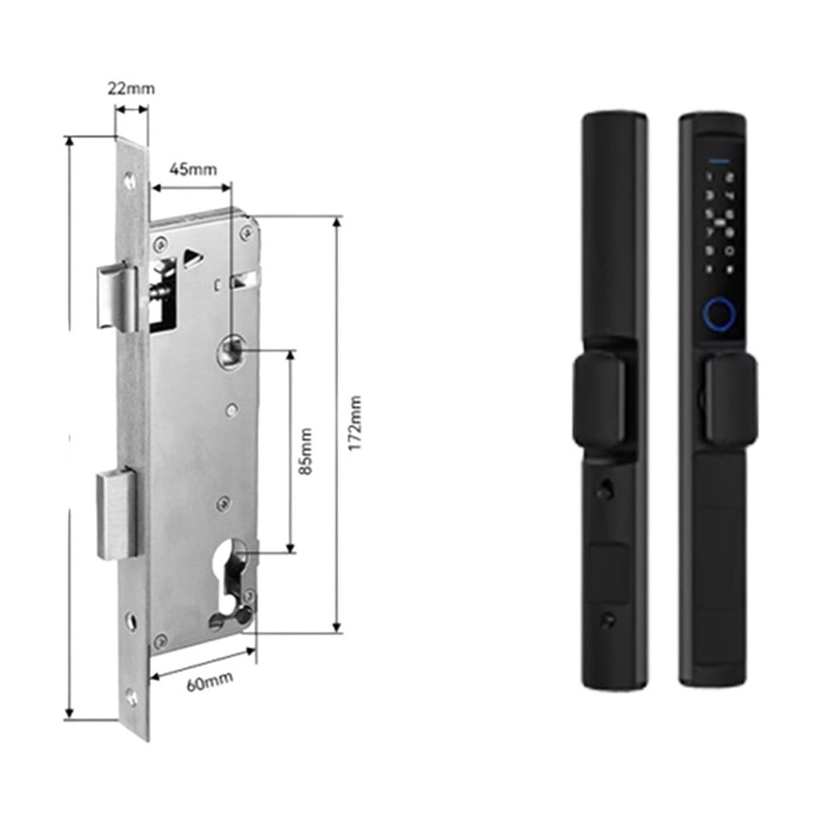 Waterproof Tuya Fingerprint Locks Round Handle Electronic Smart Sliding ...