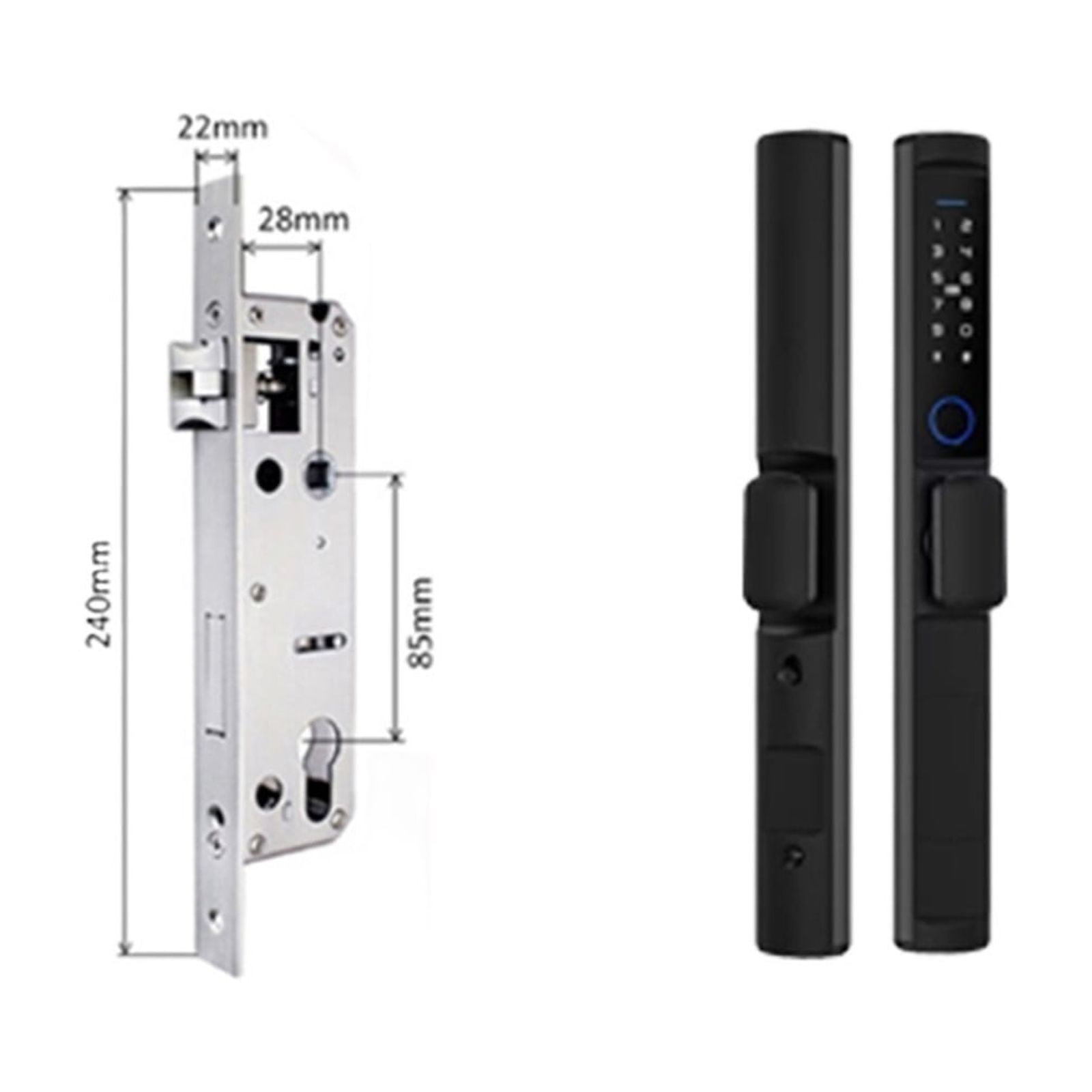 Waterproof Tuya Fingerprint Locks Round Handle Electronic Smart Sliding ...