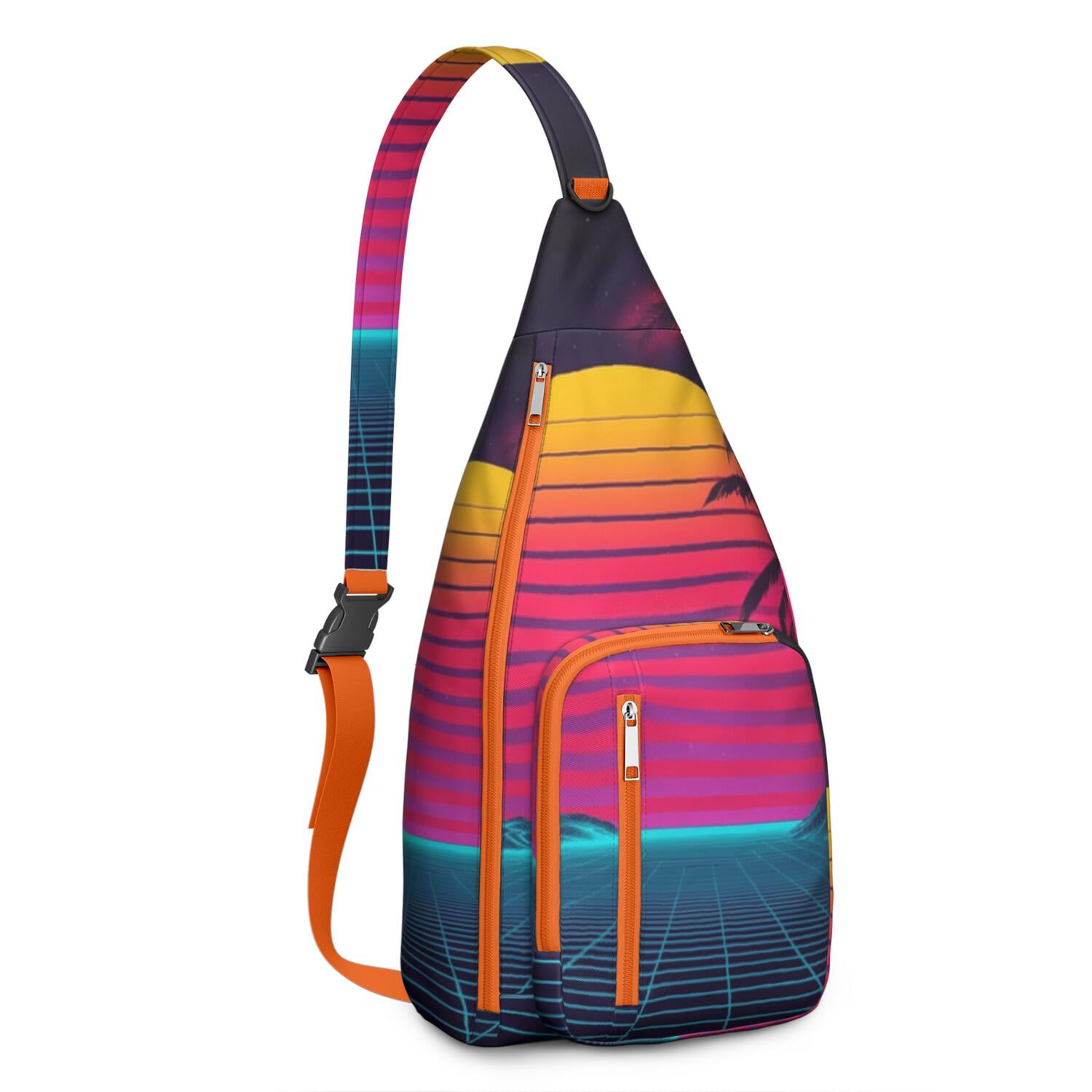 Waterproof Twill Hiking Sling Backpack - Tropical Palm Trees & Hawaii ...