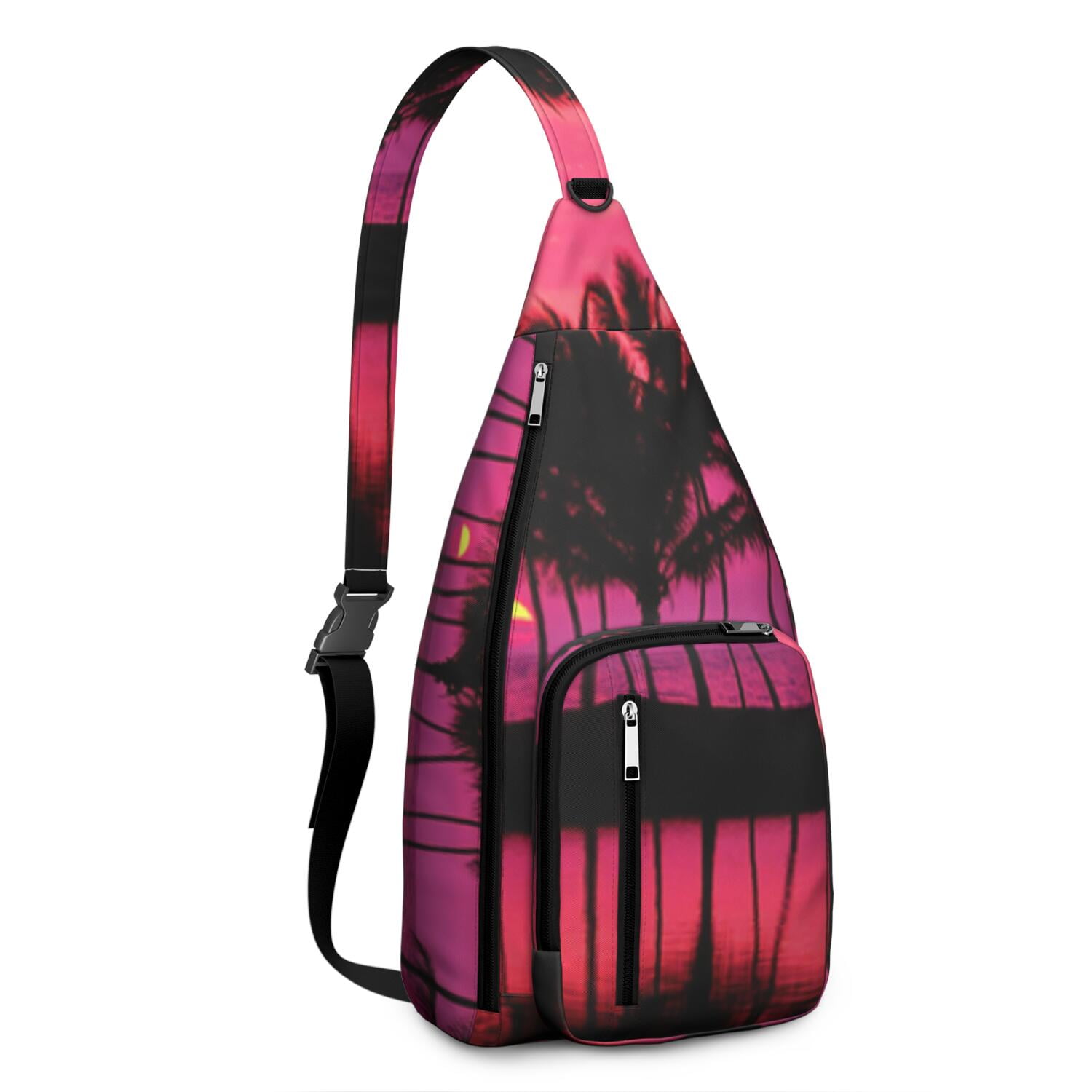 Waterproof Twill Hiking Sling Backpack - Tropical Palm Trees & Hawaii ...