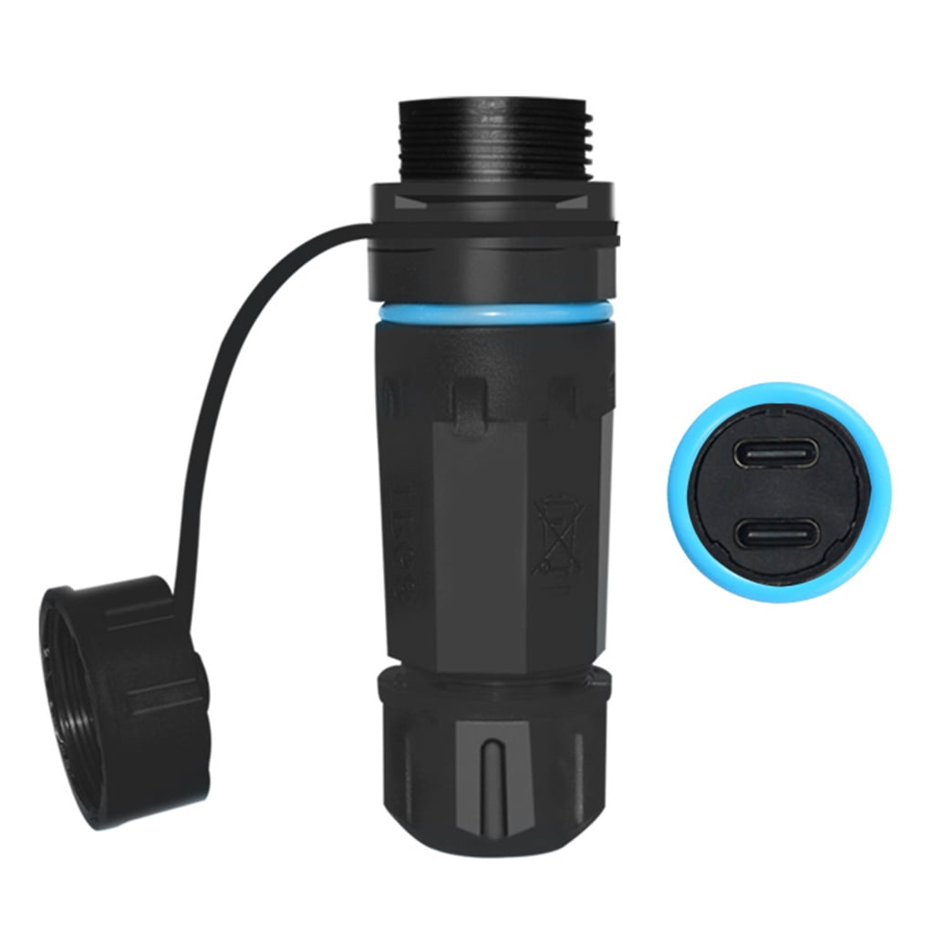 Waterproof USB C Connector Double Port Type C Waterproof Extension ...