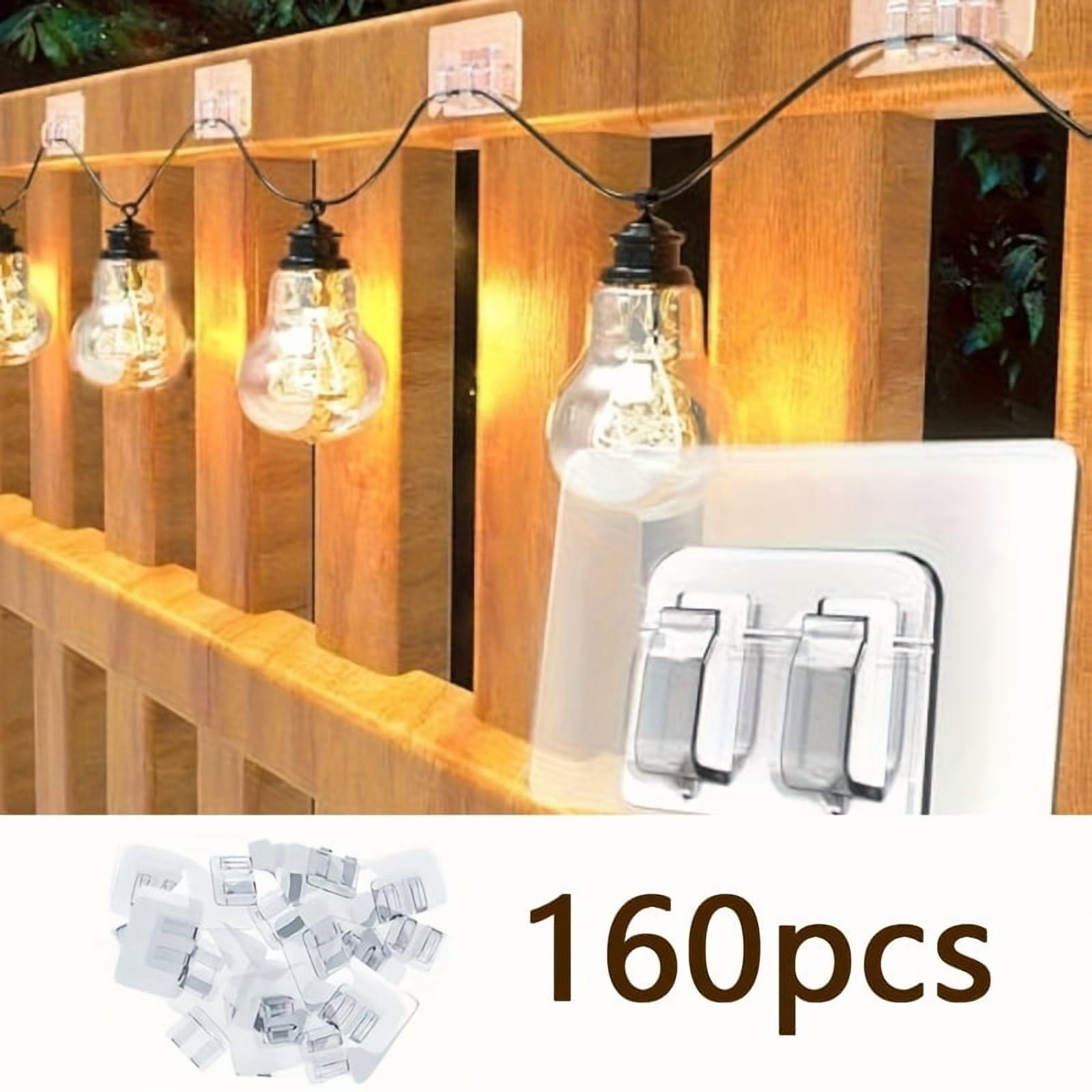 Waterproof, UV-Resistant, No-Damage Outdoor String Light Hooks - 40/80 ...