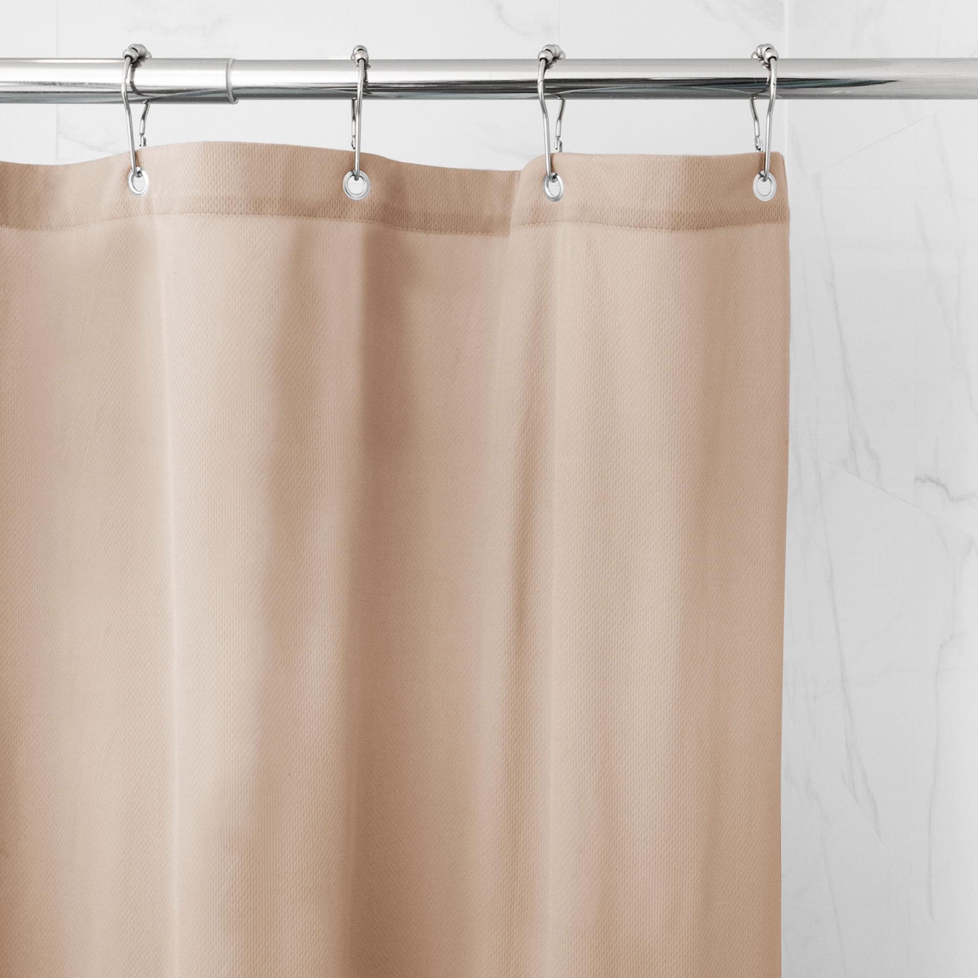 Waterproof Ultimate Shield Solid Tan Fabric Shower Curtain Liner 70 X