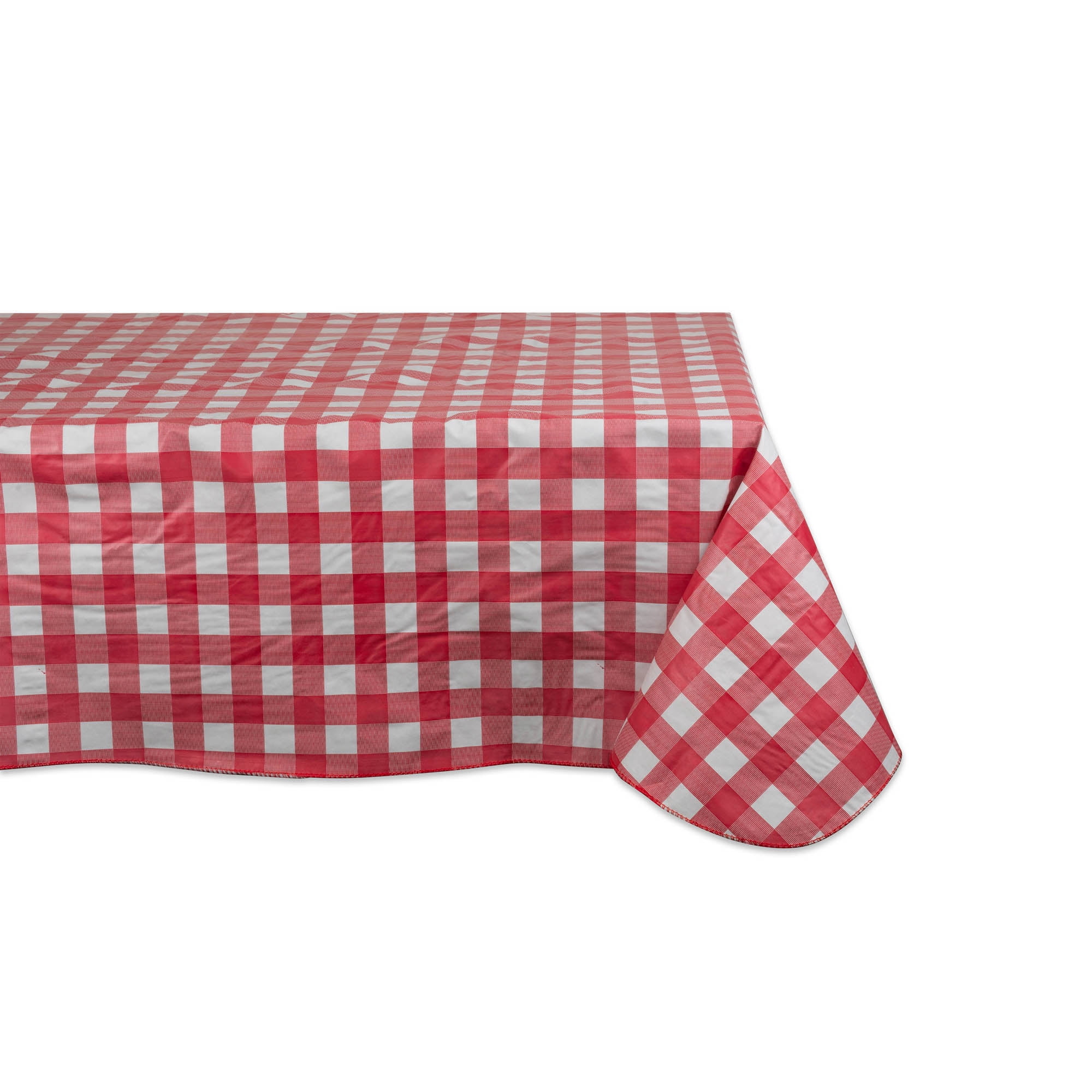 Design Imports Red Check Vinyl Tablecloth 60X102 - Walmart.com