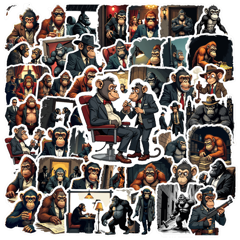 Waterproof Vinyl Gangster Stickers Animal Detective Style for Laptops ...