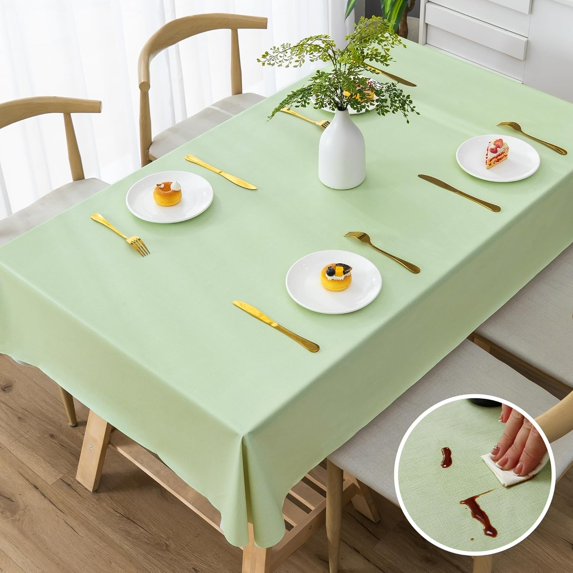 Waterproof Vinyl Rectangle Tablecloth, Oil & Spill Resistant Plastic ...
