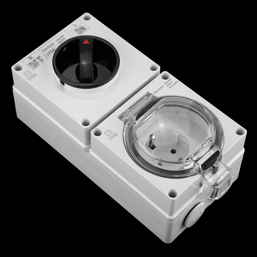 Waterproof Wall Mounted Plug Adapter Socket with Switch - IP66 (GB Plug ...