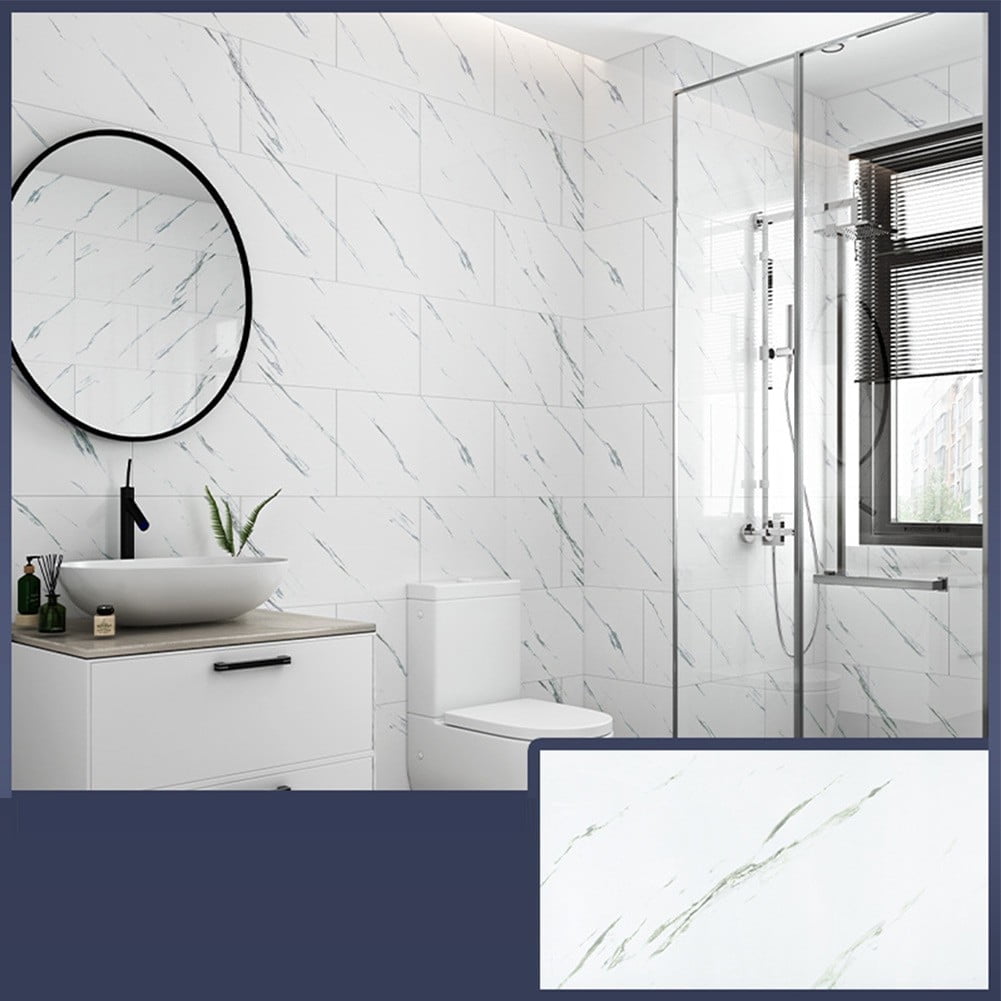 Waterproof Wall Sticker Marble Tiles Sticker Kitchen Home Bathroom ...
