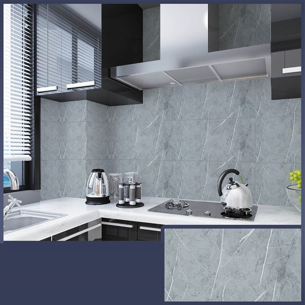 Waterproof Wall Sticker Marble Tiles Sticker Kitchen Home Bathroom ...