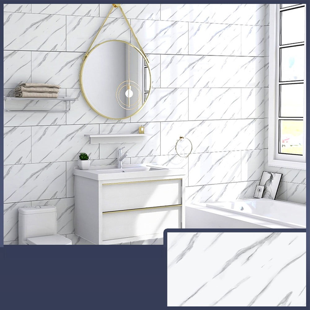 Waterproof Wall Sticker Marble Tiles Sticker Kitchen Home Bathroom ...