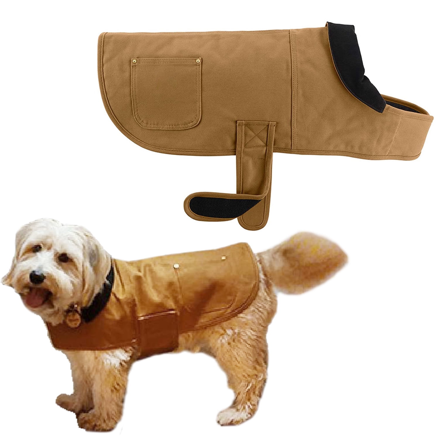 Waterproof Warm Dog Coat with Adjustable Velcro & Windproof Nylon ...
