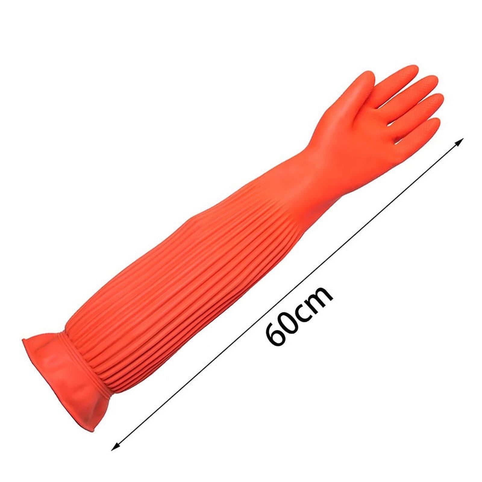 Waterproof Warm Household Dishwashing Dust Glove Long Rubber Gloves ...