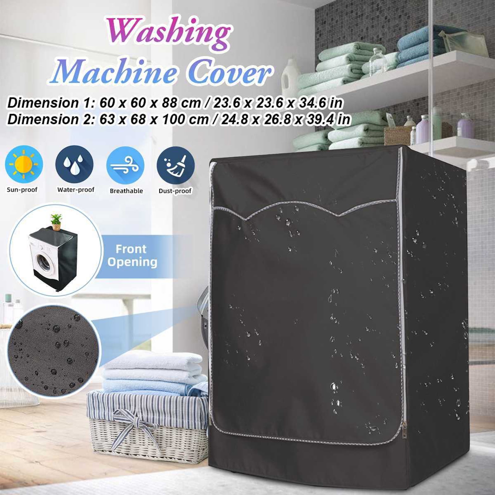 Waterproof Washing Machine Top Dustproof Cover Protect Front Load ...