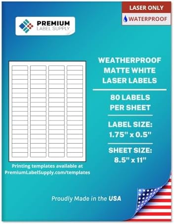 Waterproof White Return Address Sticker Labels – 1.75" x 0.5" – Laser ...