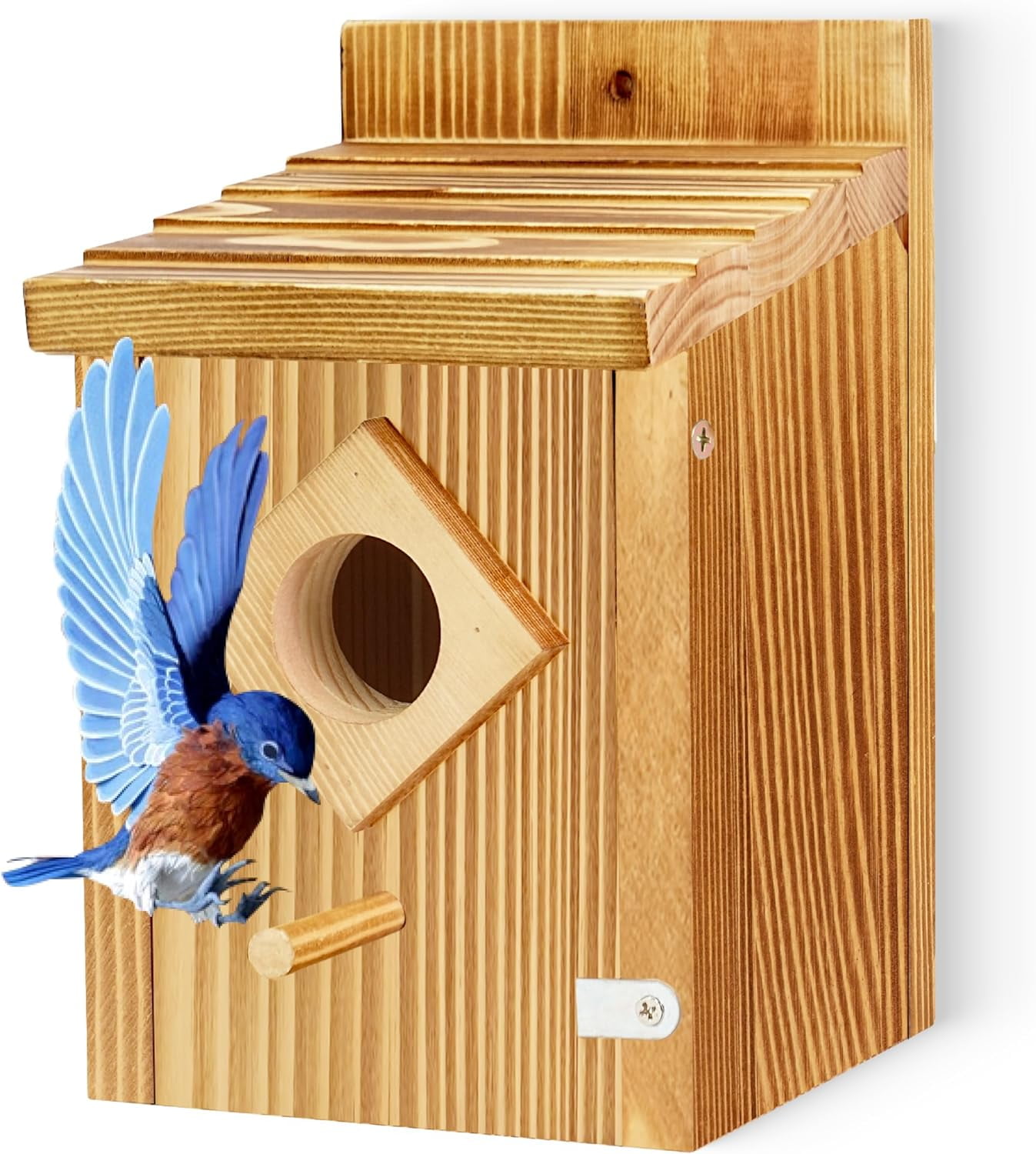 Waterproof Wooden Blue Bird House, Spray Paint Treatment Bluebird Box ...