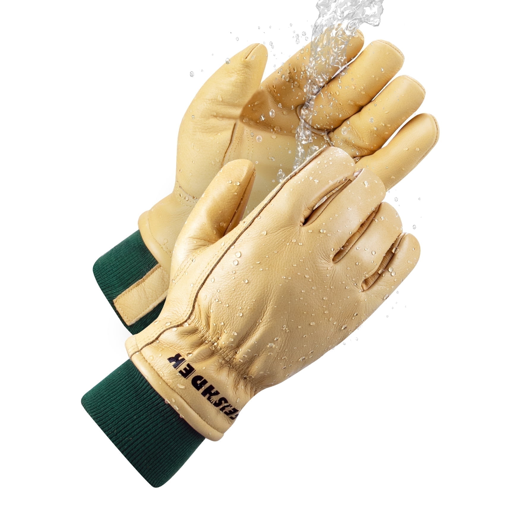 FEISHDEK Waterproof Winter Insulated Cowhide Leather Work Gloves for ...